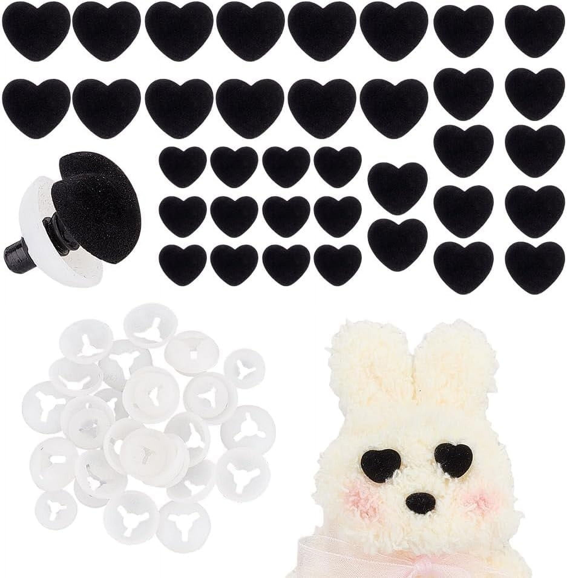 36 Sets 3 Sizes Crafting Heart Noses with Spacers Plastic Dog Safety ...