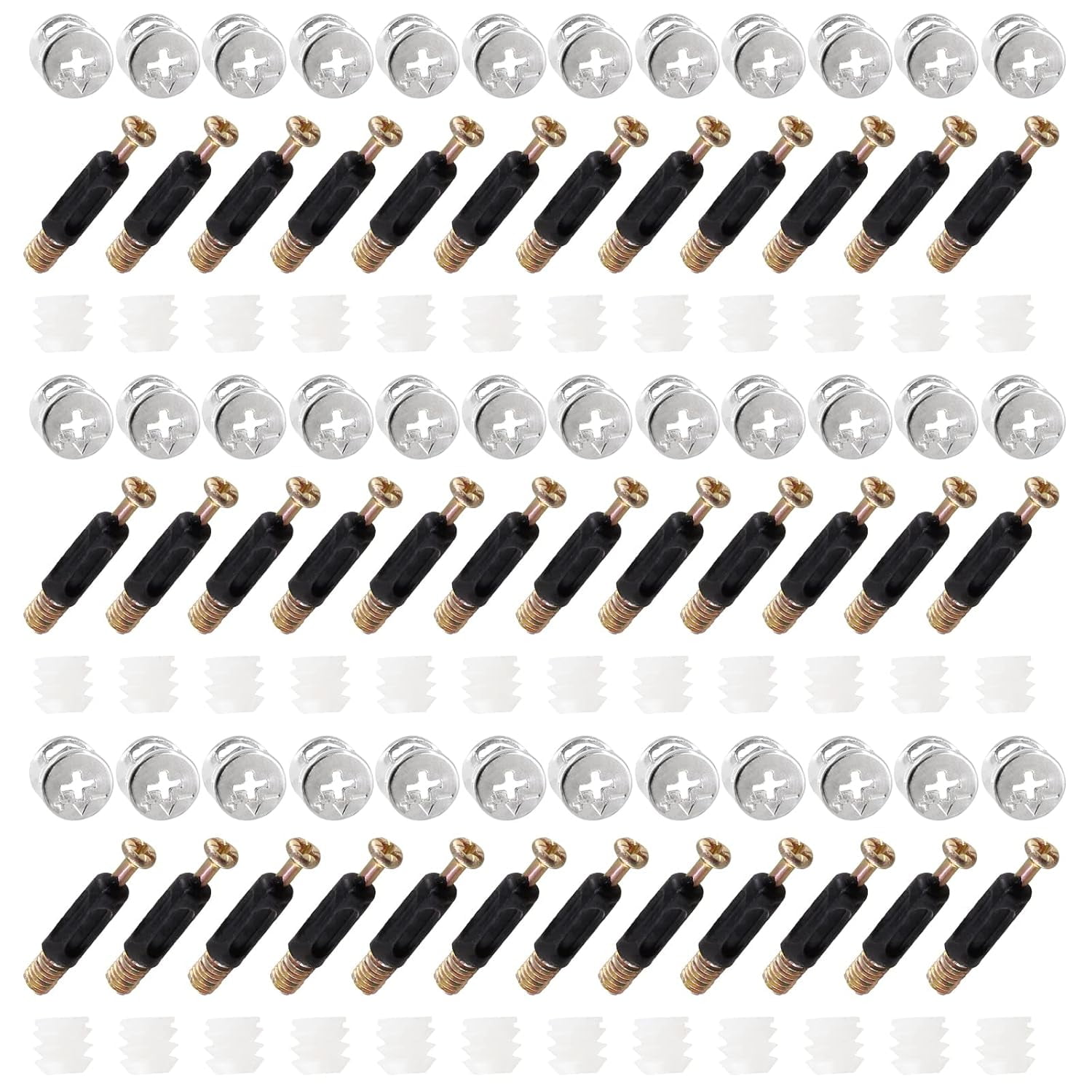 36 Sets 3-in-1 Furniture Connecting Kit, M6 x 35mm Cam Screw Dowel ...