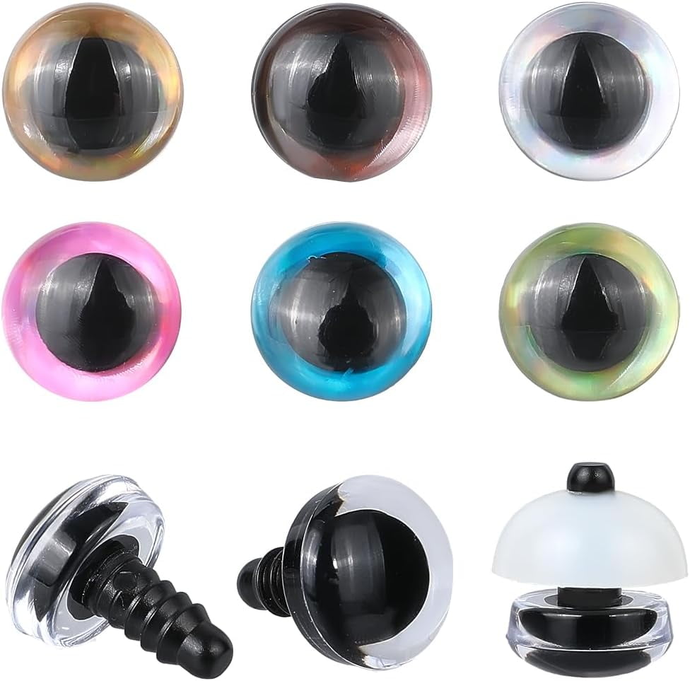 36 Sets 6 Colors Plastic Eyes 16mm Craft Amigurumi Safety Eyes Stuffed ...