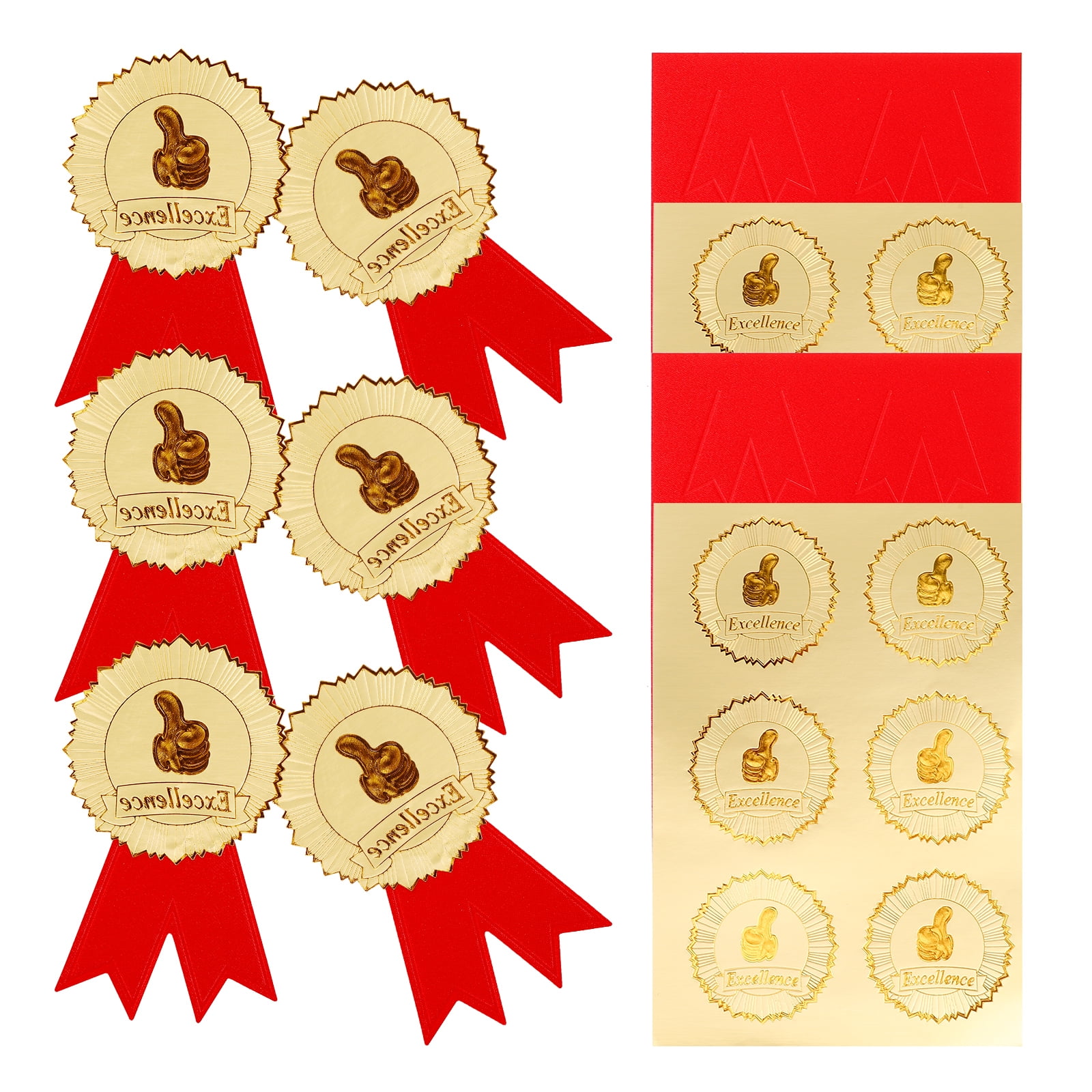 FONDOTIN Elegant Red Paper Medal Stickers for Graduation and Award ...