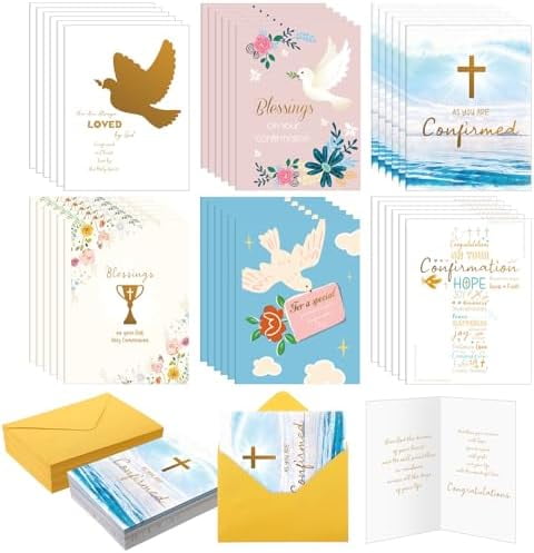 36 Sets Religious Confirmation Card Bulk with Scripture Assorted Bible ...
