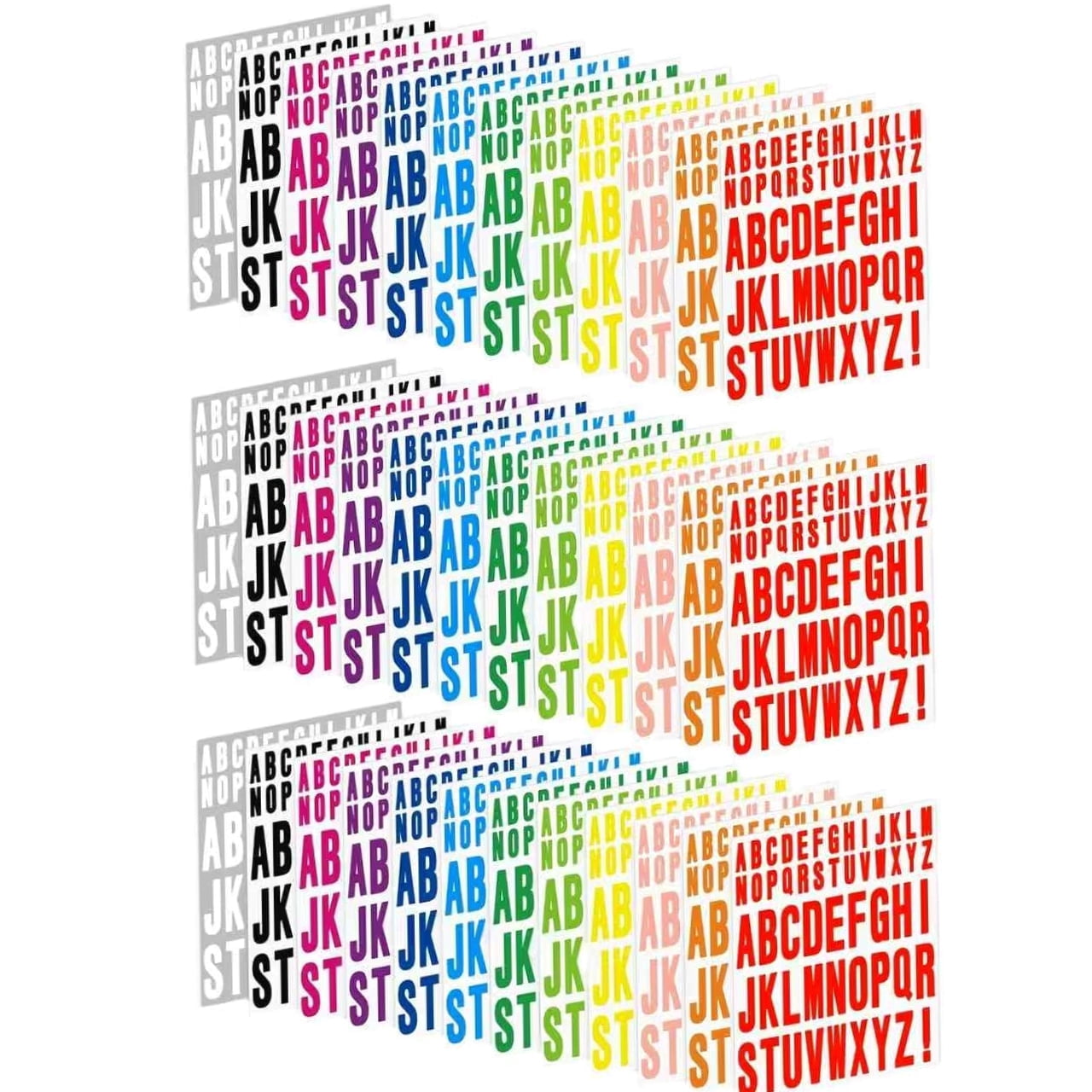 36 Sheets 1908 Pcs Multicolor Alphabet Stickers – 1" & 2" Waterproof ...