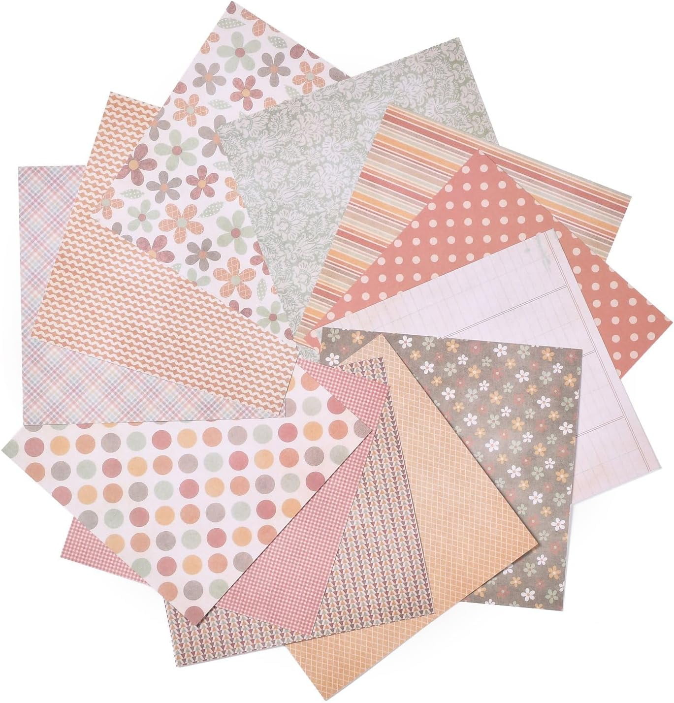 36 Sheets Floral Pattern Scrapbook Paper Pad Colorful Square Single ...