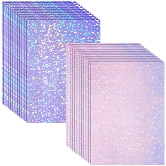 36 Sheets Holographic Sticker Paper A4 Vinyl Holographic Laminate ...