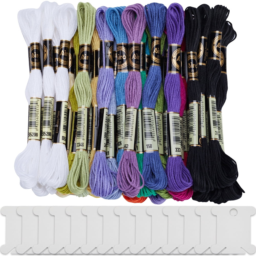 36 Skeins Polyester Embroidery Floss 288m Embroidery Thread Kit 3 Style ...