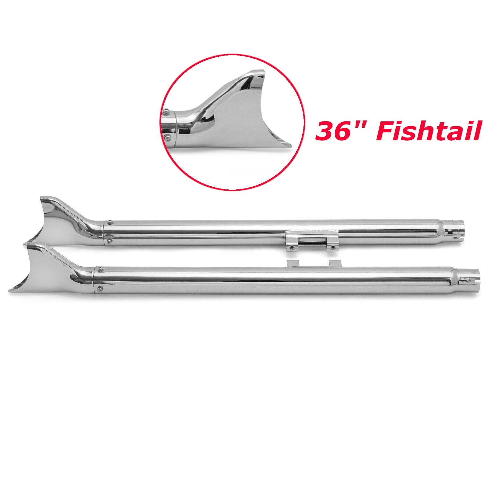 36" Slip on Fishtail Mufflers Dual Exhaust for Harley Softail Heritage ...