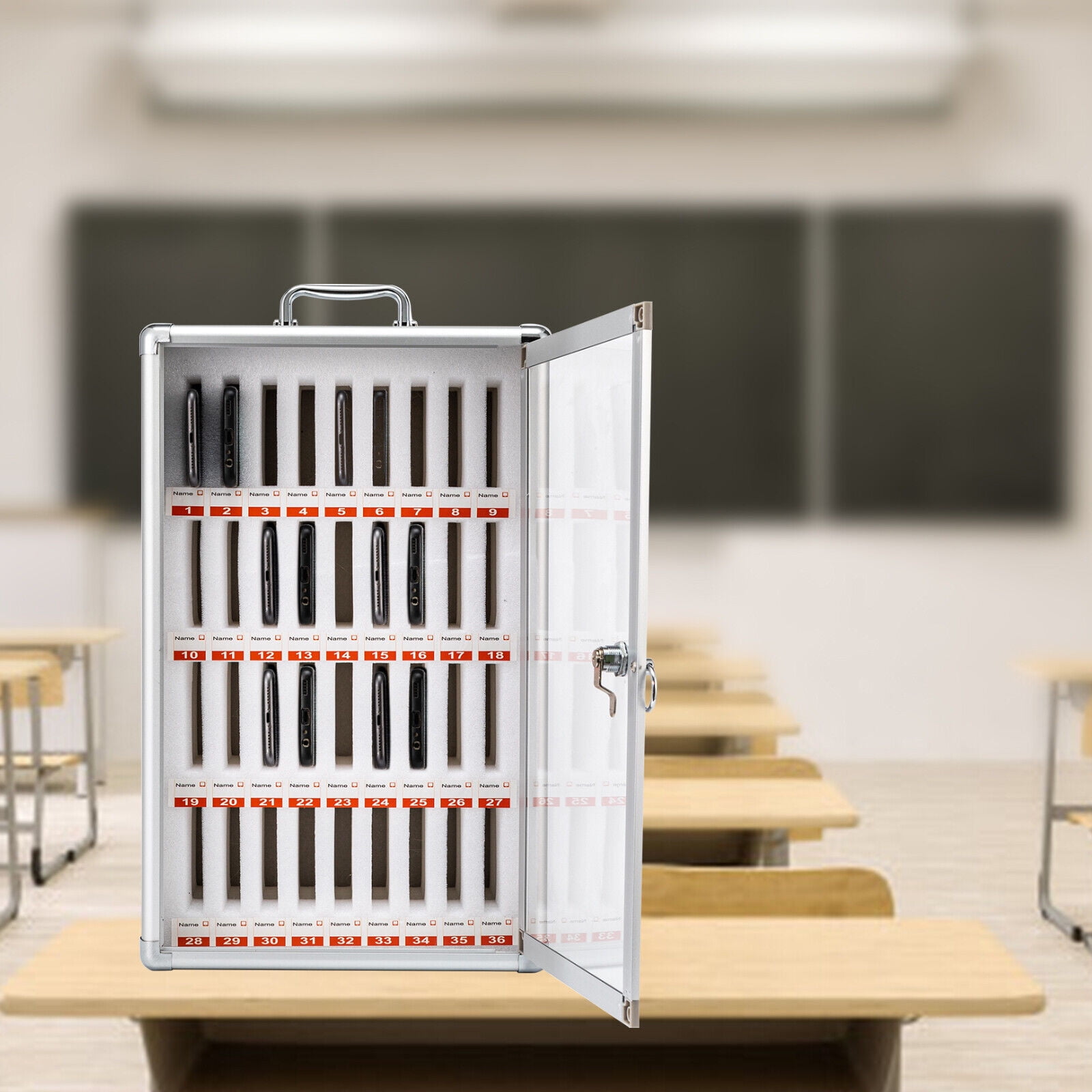 36-Slot Cell Phone Storage Cabinet, Wall-Mounted or Freestanding ...