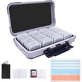 36-Slot Gray Memory Card Case with 36 Transparent Holders & 40 Writable ...