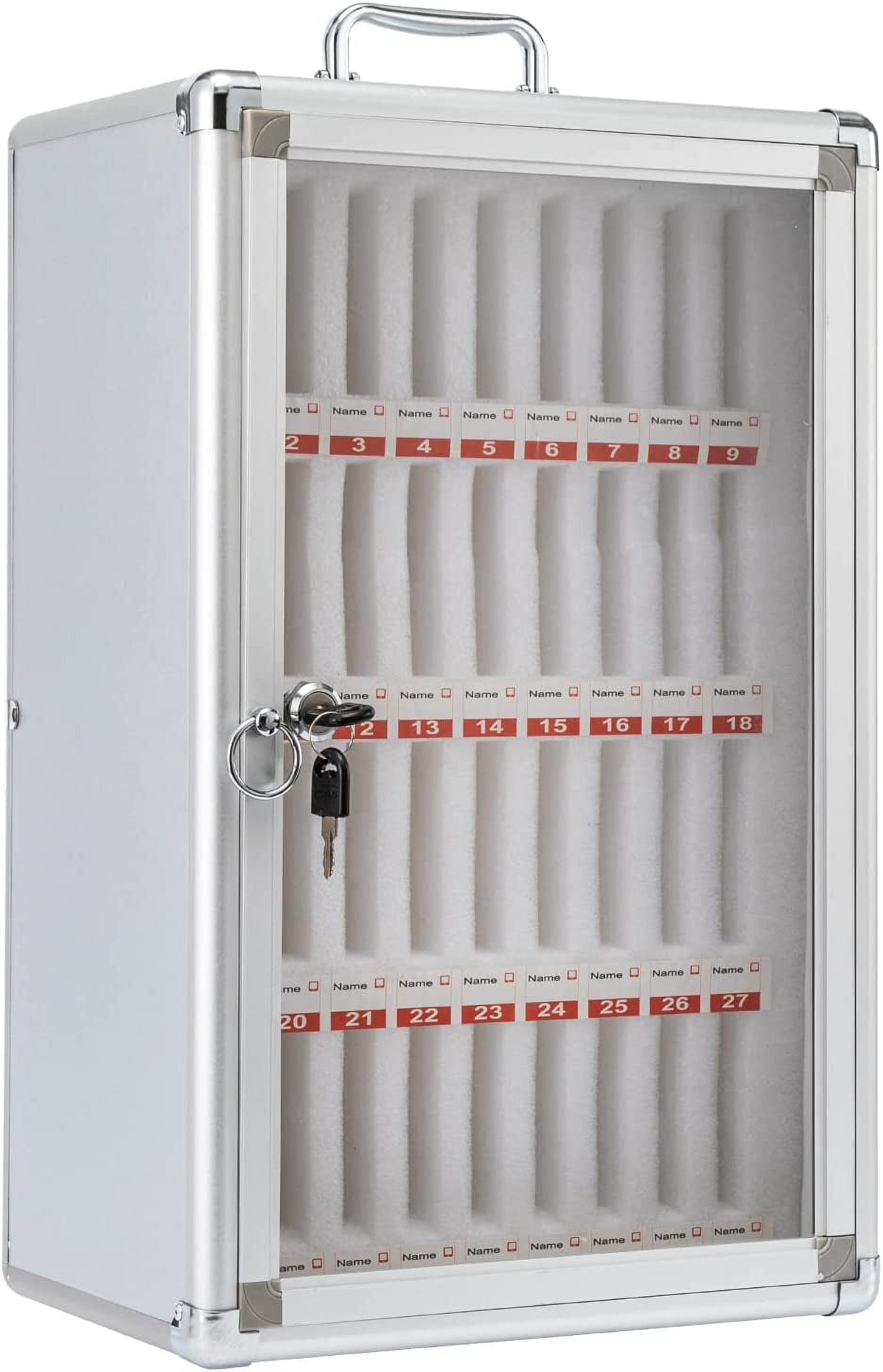 36 Slots Cell Phone Cabinet, Silver Aluminum Alloy Pocket Chart Storage ...