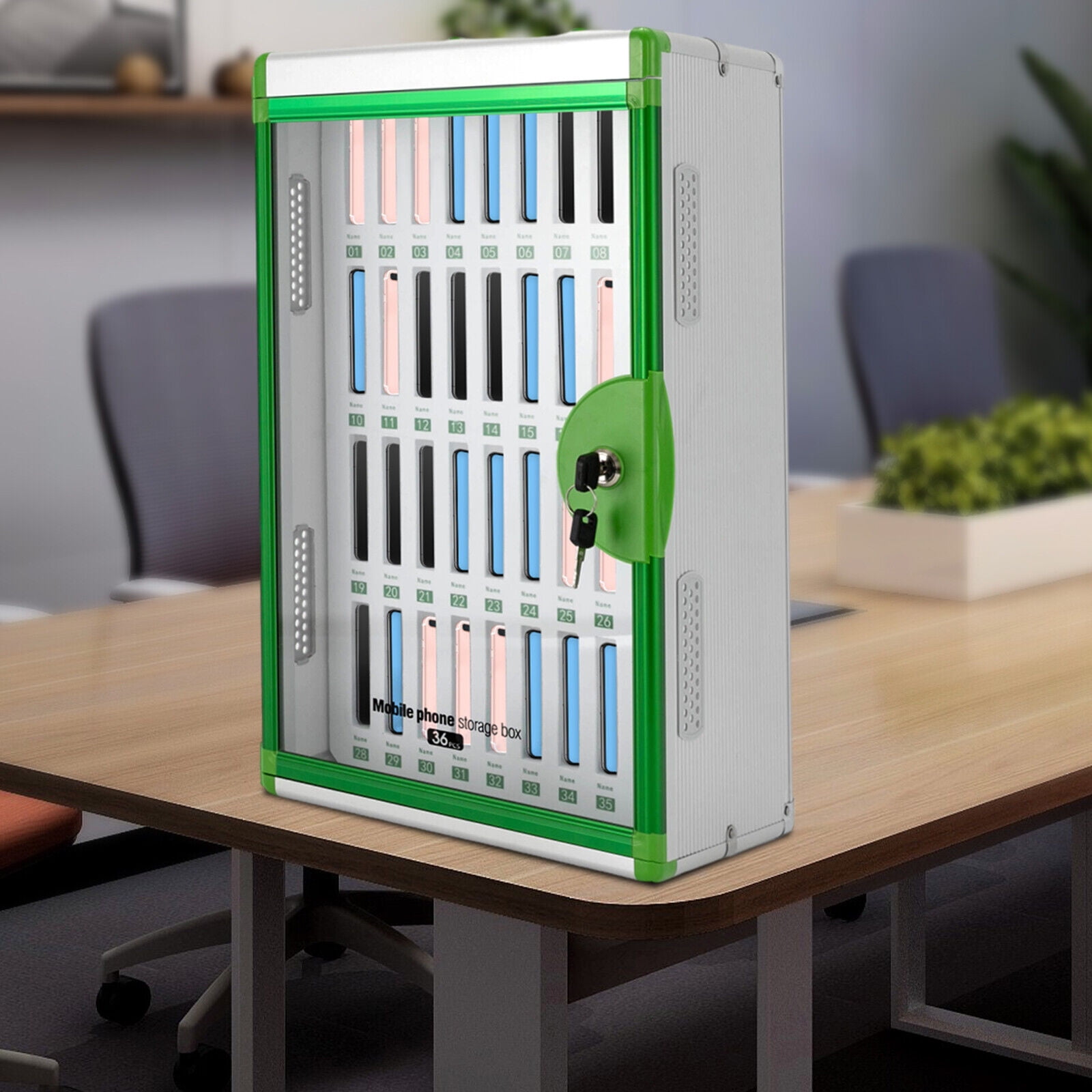 36 Slots Cell Phone Locker, Phone Storage Cabinet, Portable Phone ...
