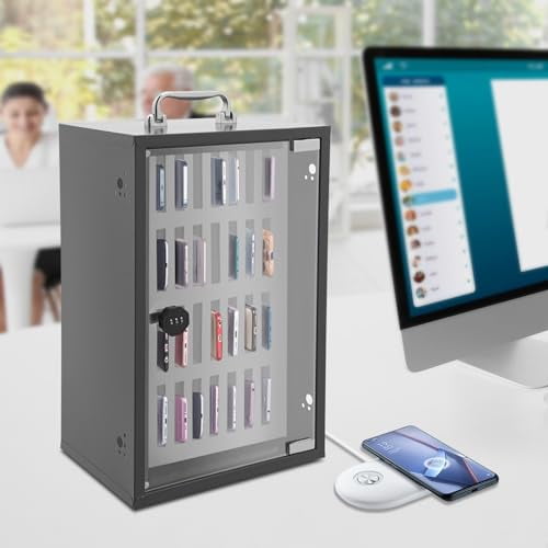 36 Slots Cell Phones Pocket Chart Storage Locker,Steel Pocket Chart ...