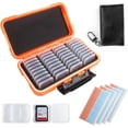 36 Slots Memory Card Case Orange with 36 Transparent Holders & 40 ...