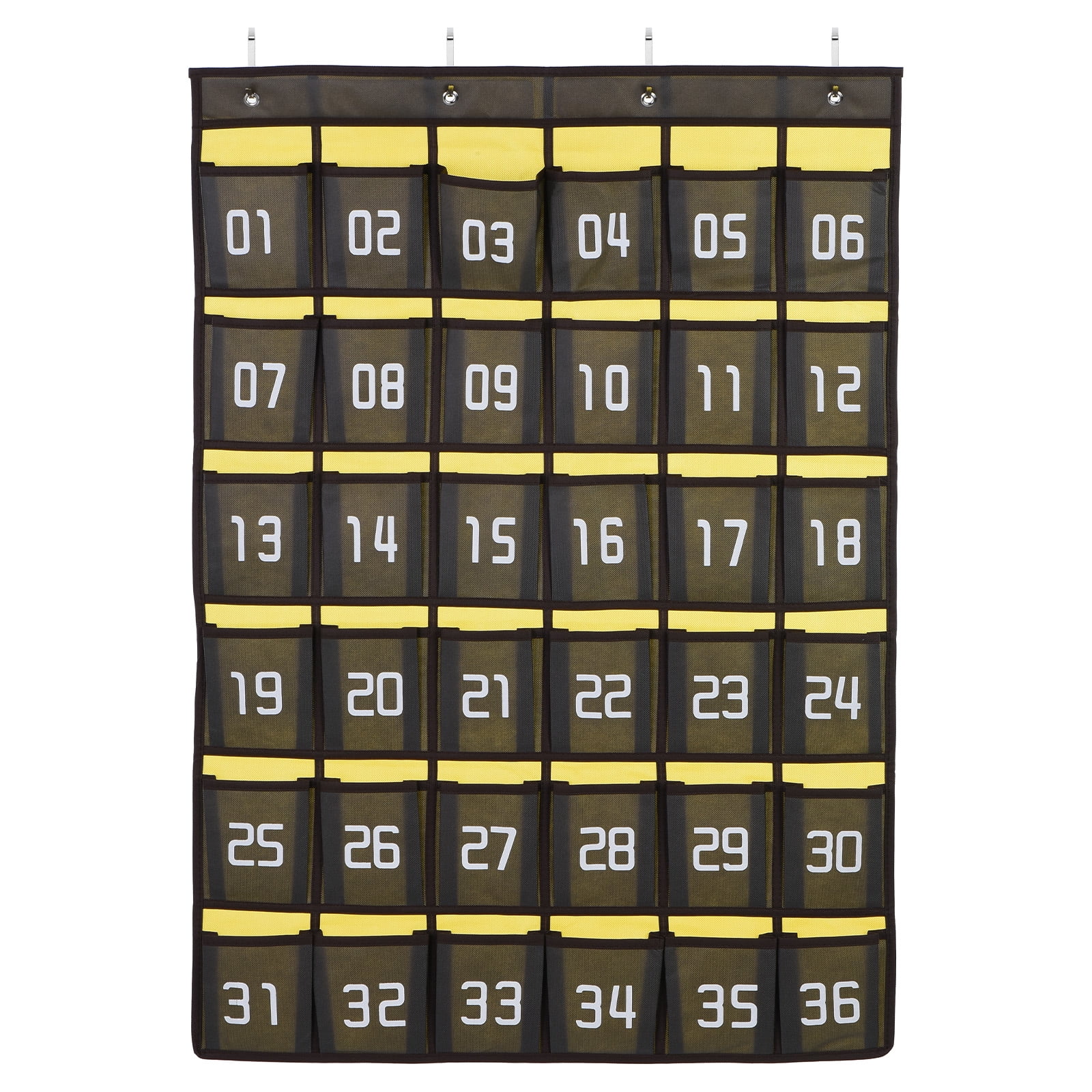 36 Slots Pocket Chart for Classroom, 1pcs Numbered Hanging Organizer ...
