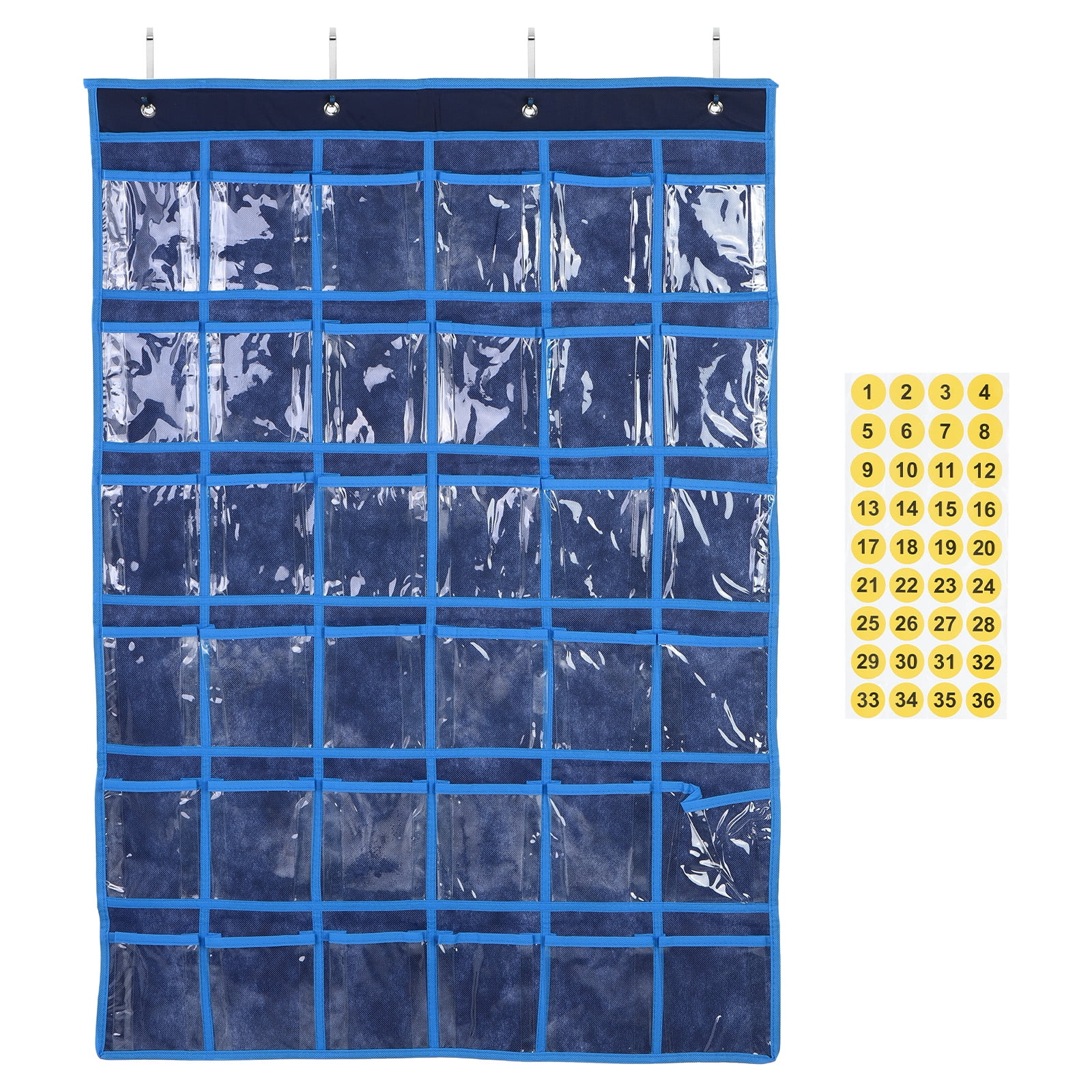 36 Slots Pocket Chart for Classroom, Hanging Organizer for Cell Phones ...