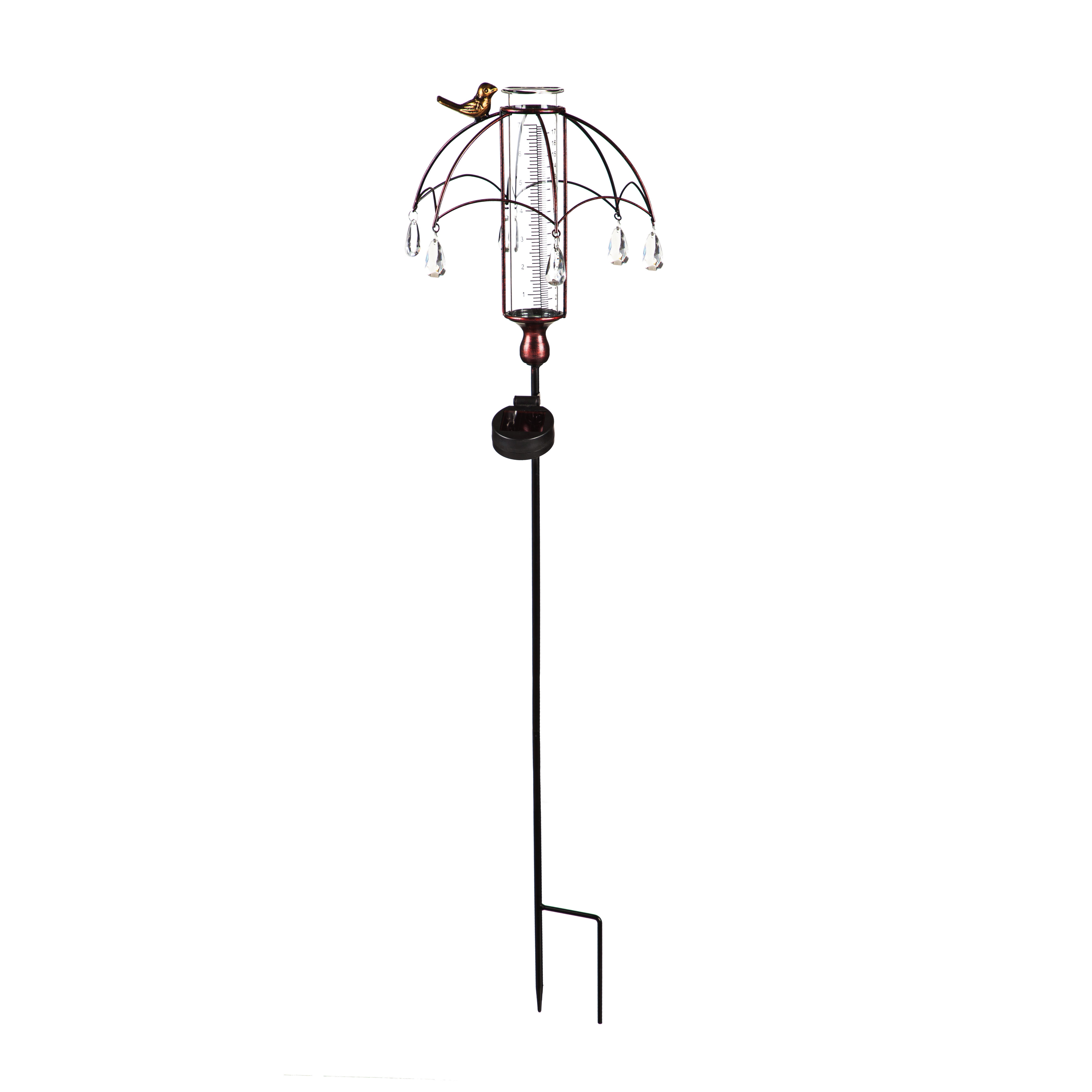 36" Solar Rain Gauge with Umbrella Embellished Design - Walmart.com