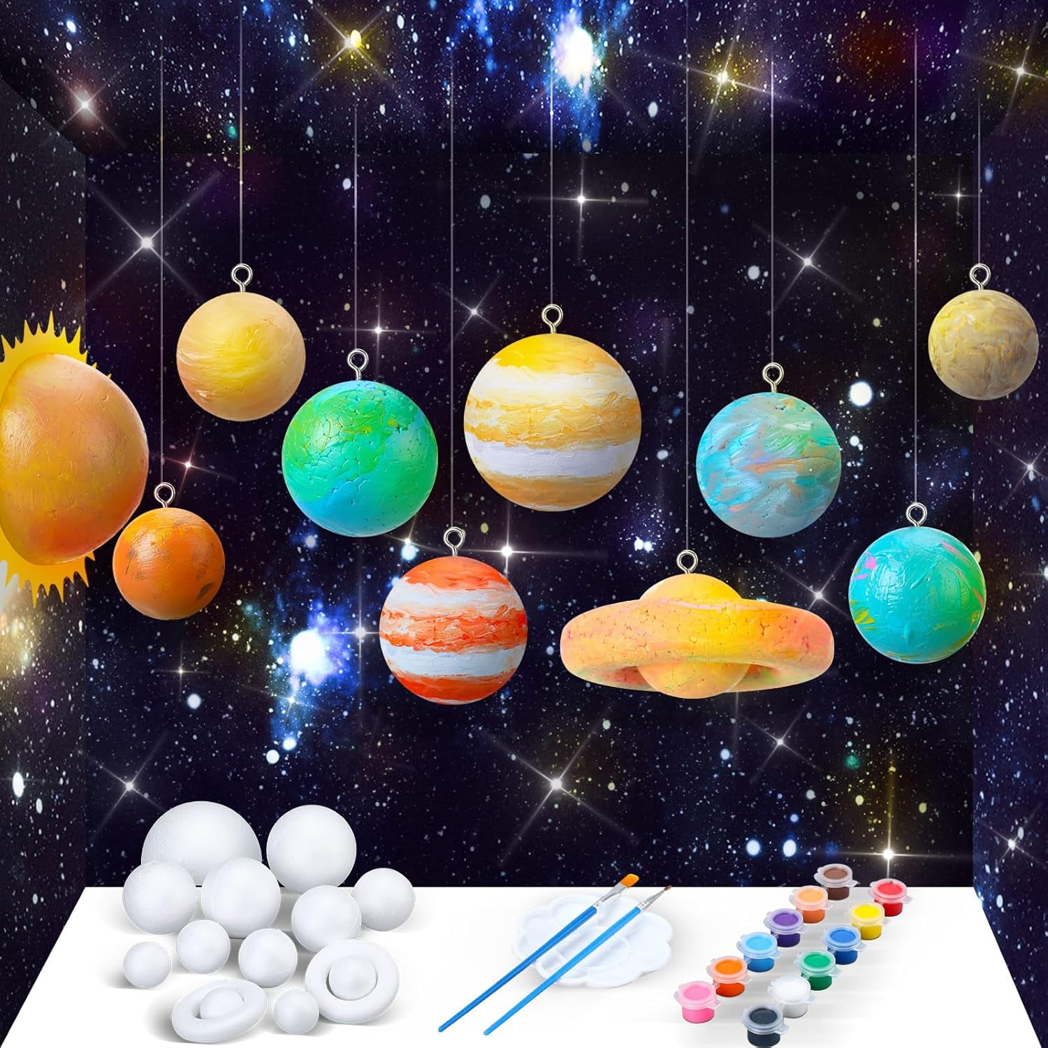 36 Solar System Model Project Kit Foam Ball Kit with 14 Polystyrene ...
