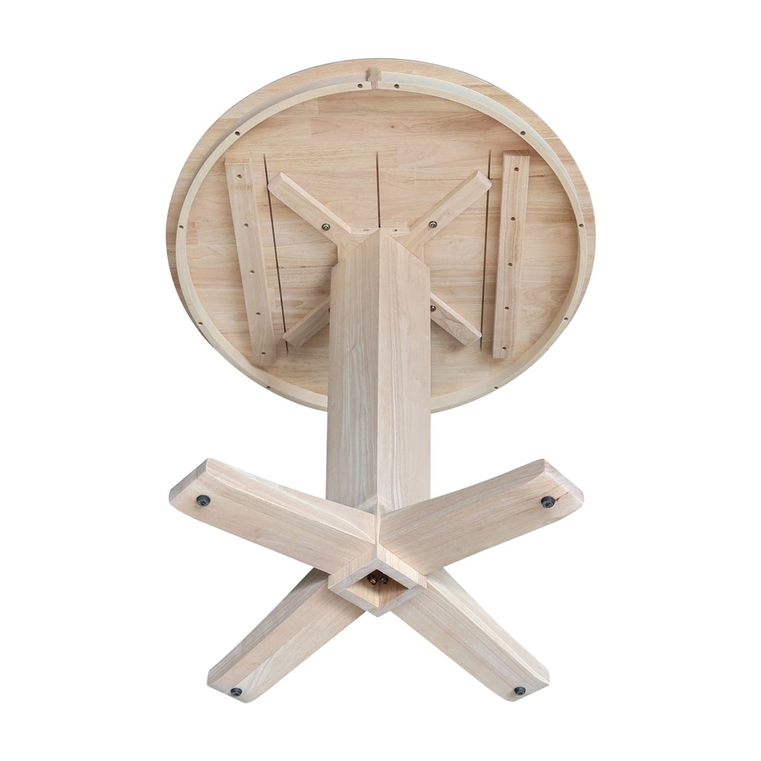 36" Solid Wood Round Top Counter Height Dining Table with 4 Stools in ...