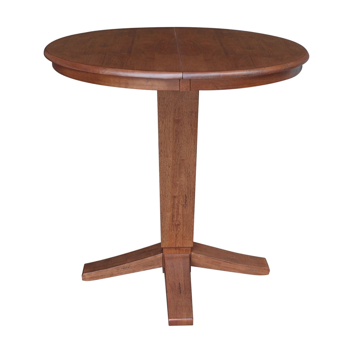 36" Solid Wood Round Top Pedestal Dining Table with 12" Leaf - 36.1"H ...