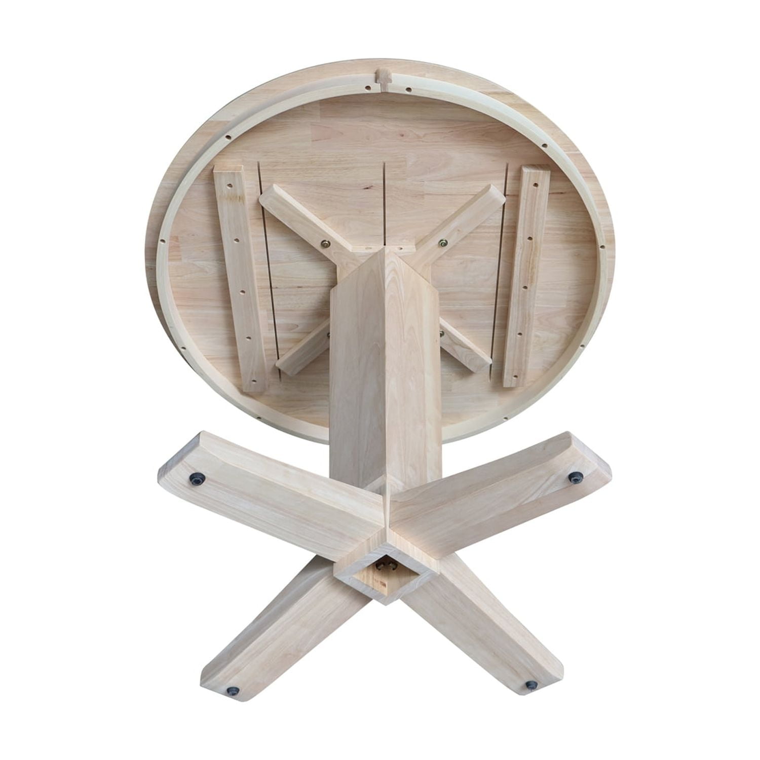 36" Solid Wood Round Top Pedestal Dining Table with 2 Dining Chairs ...