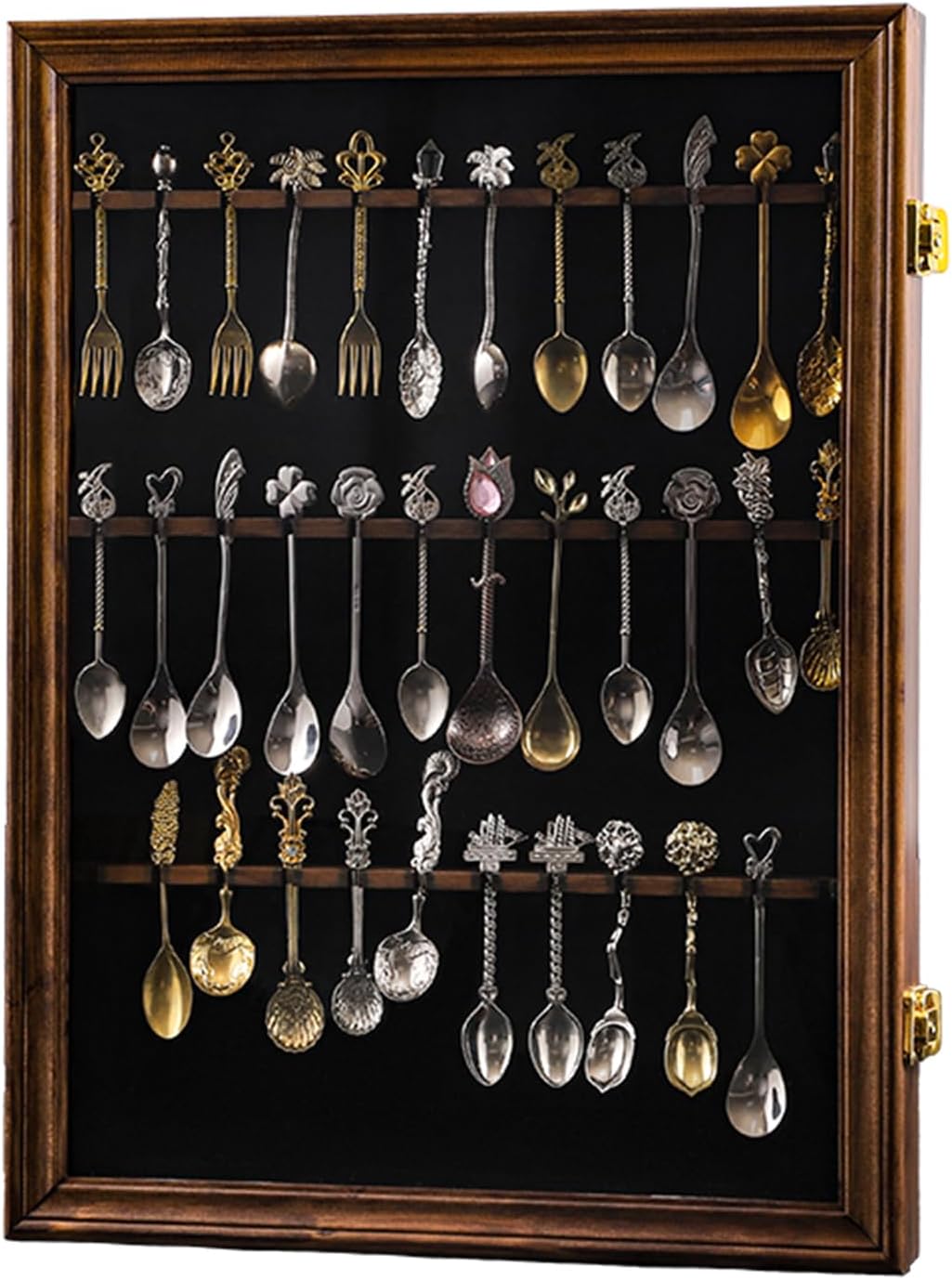 36 Souvenir Tea Spoon Display Case Collection Collector Rack Wall Mount ...