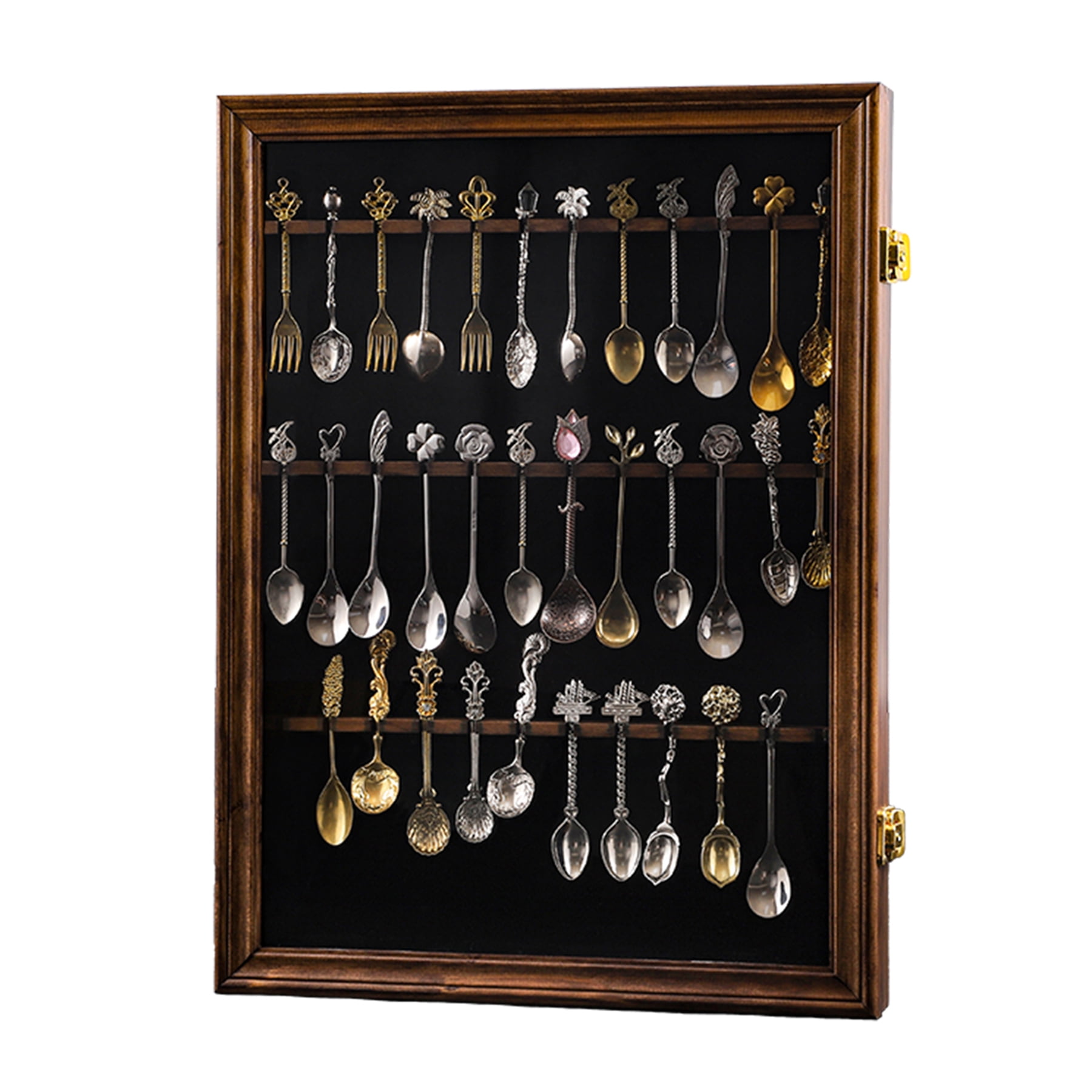 36 Souvenir Tea Spoon Display Case Collection Collector Rack Wall Mount ...