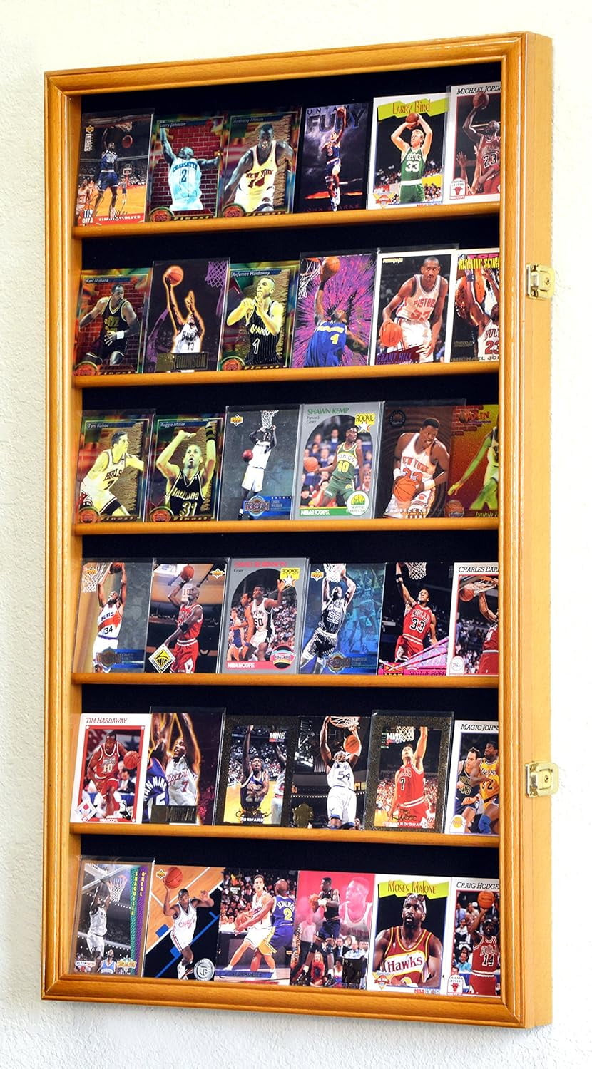 36 Sport Cards Collectible Card Display Case Cabinet Holder Wall Rack ...