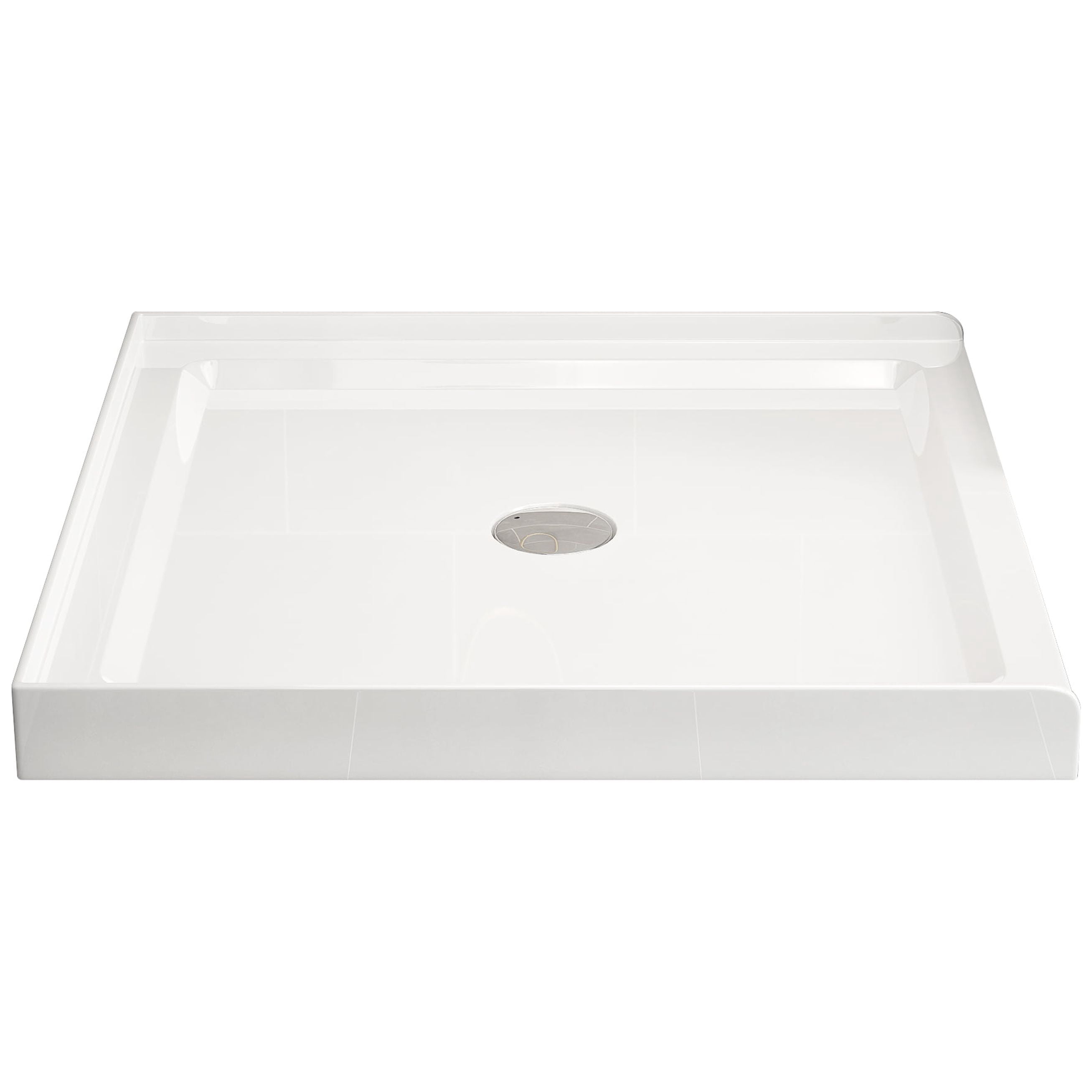 36'' Square Shower Base White ABS, high-gloss,Centered Drain 3 Splash ...