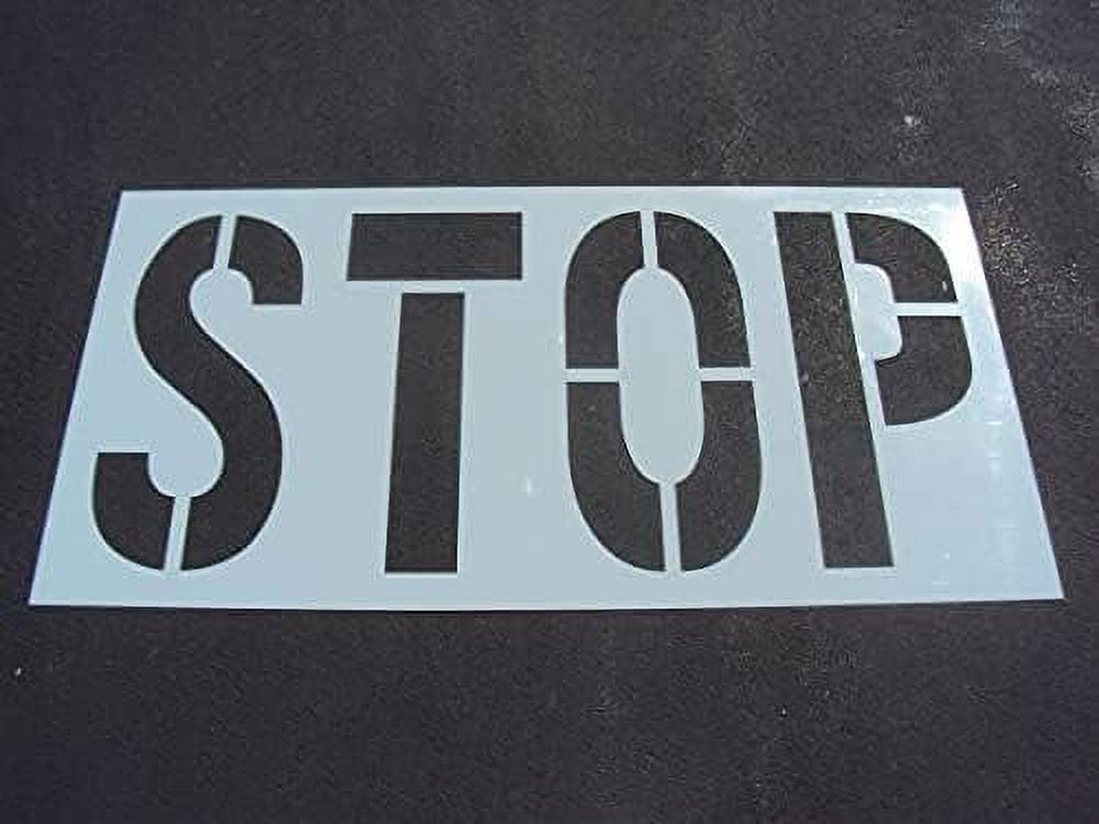 36" Stop Parking Lot Stencil. Actual 36" Tall Letters x 16" Wide ...