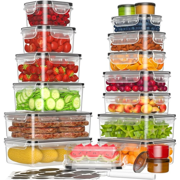 36- Storage Containers with (18 Container & 18 Lid), Containers for ...