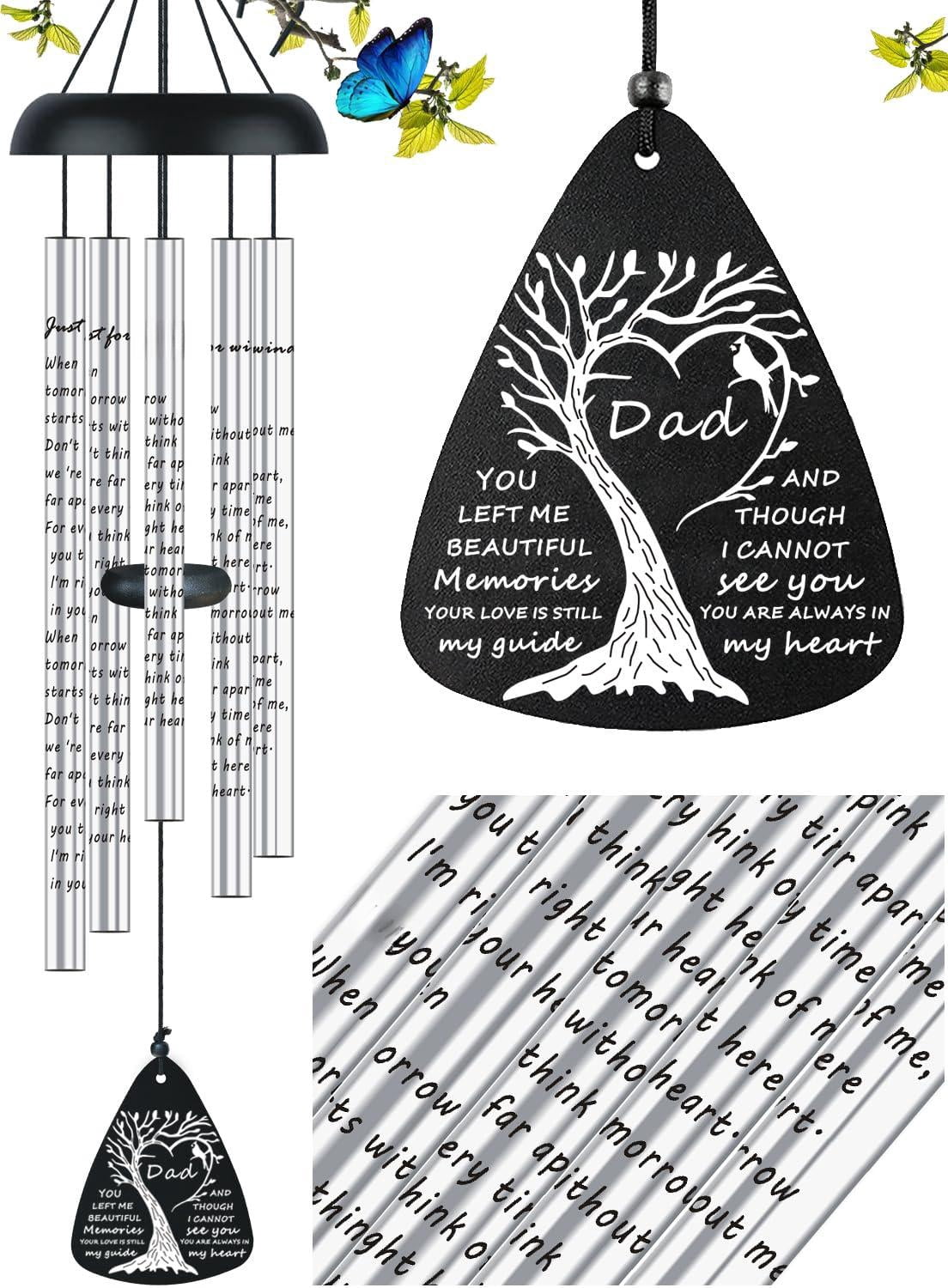 36'' Sympathy Memorial Wind Chimes For Loss Of Father Gift Remembrance ...