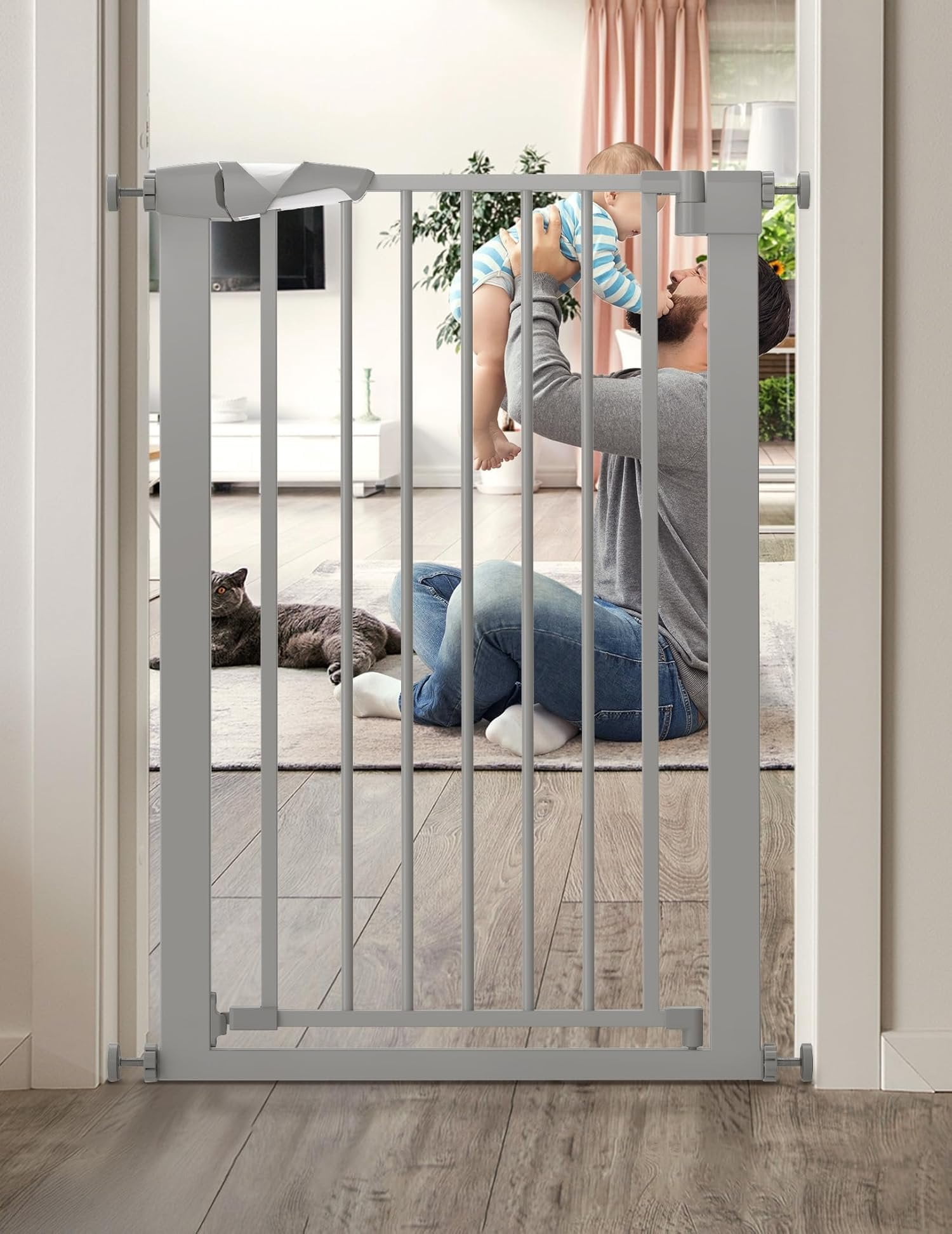 36" Tall Narrow Gate, 26-28.5" -Close Gate for Small Stairs/Doorways ...