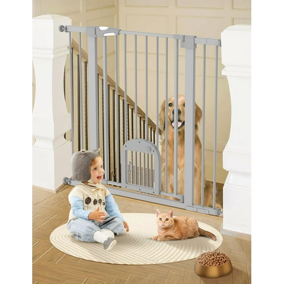 36" Tall Upgraded Gate with Door,29-43" Close Durable Gate for Stairs ...