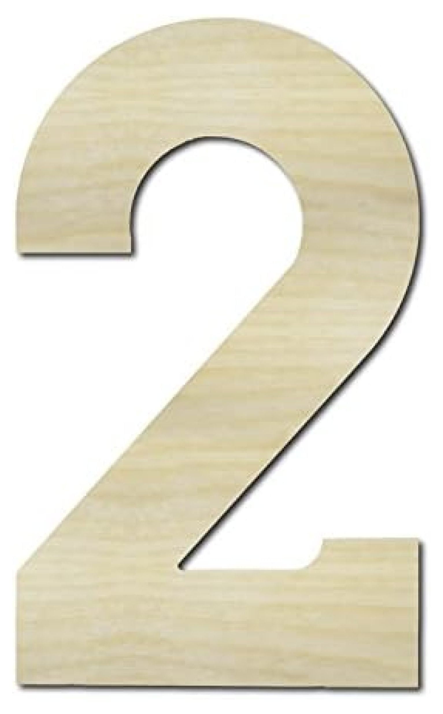 36" Tall X 1/2" Thick, Wood Number 2 - Two - Large Wall Wood Number ...