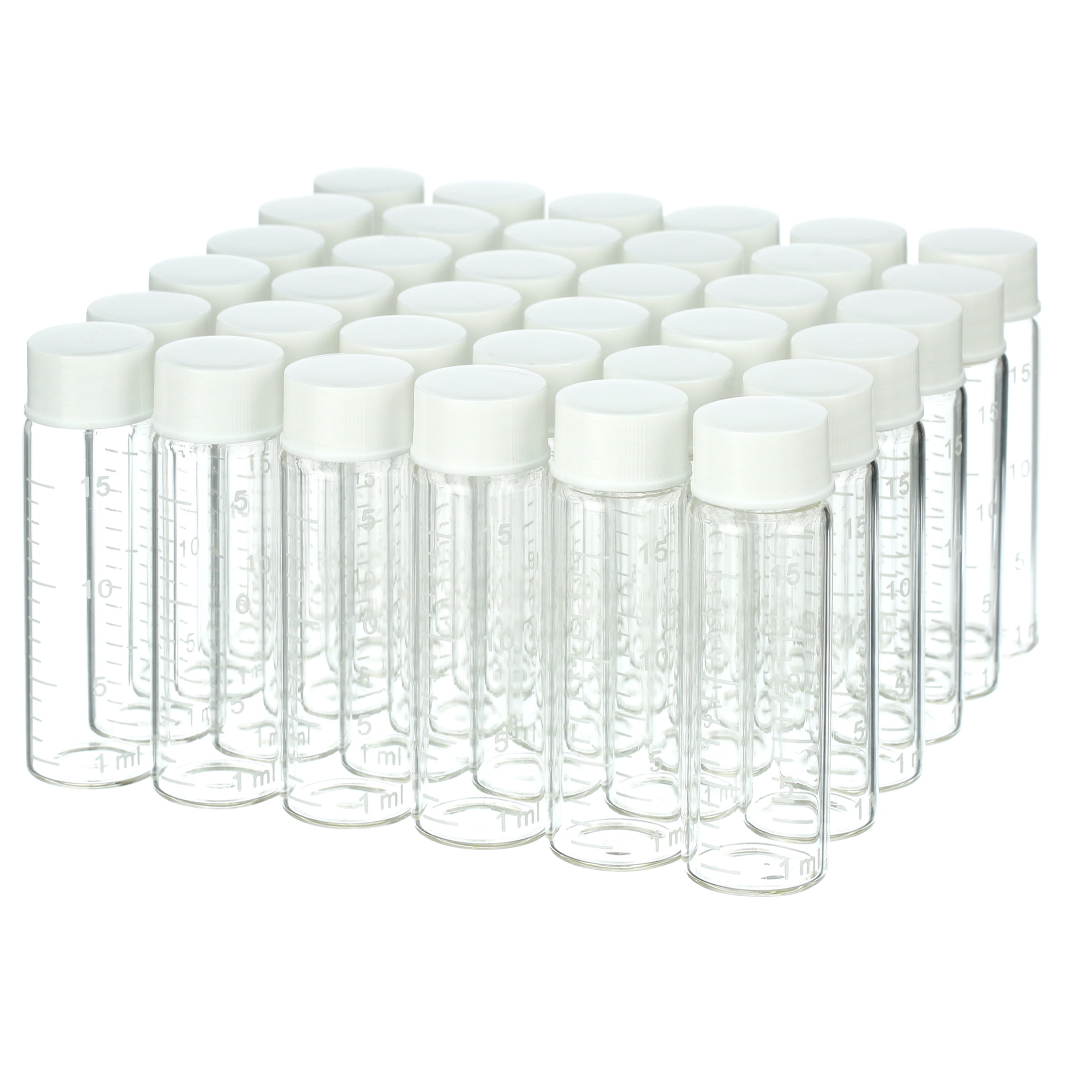 36 Tiny Glass Bottles Clear Small Vials 15ml Scale Empty Mini Jars with ...