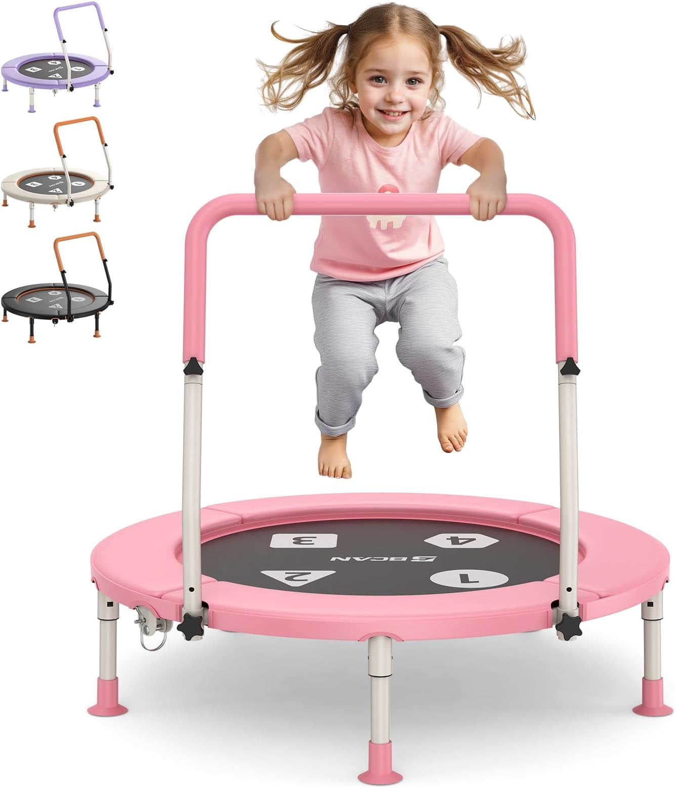 36'' Trampoline, ASTM Certified-Foldable Mini Trampolines for Ages 1-6 ...