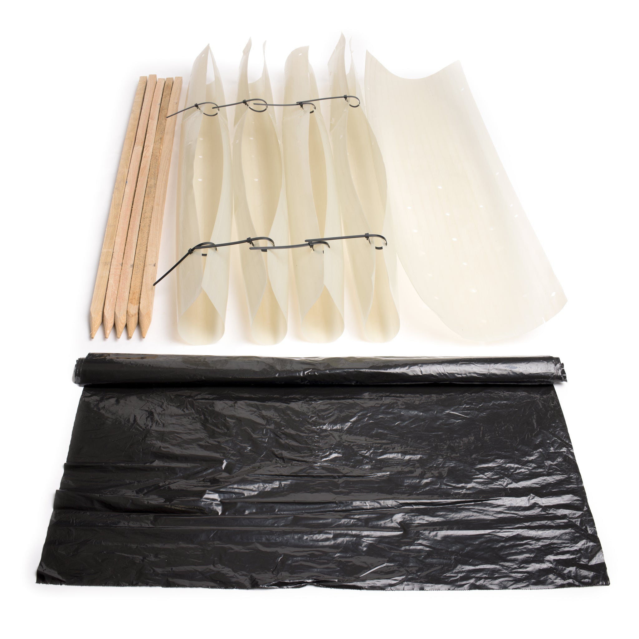 36" Tree Pro Protector Tree Tube (Split Tube) with White Oak Stakes and ...