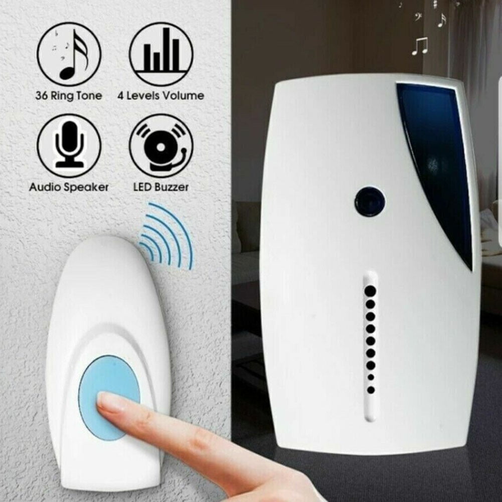 36 Ts Wireless Door Bell Chime Battery Operated Cordless Waterproof ...