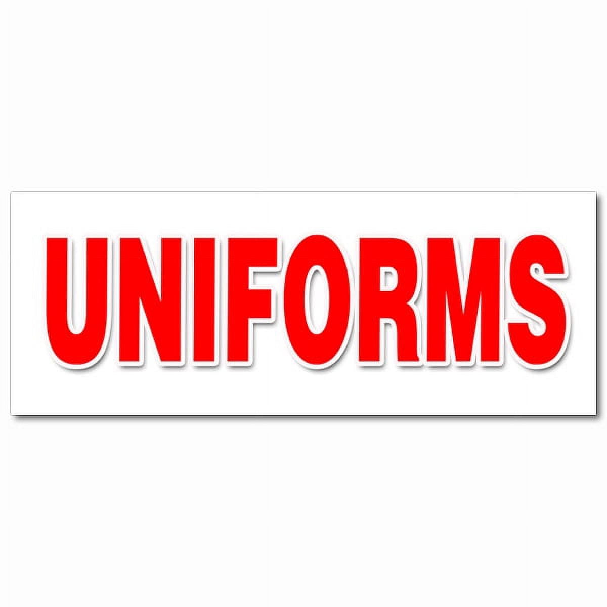 36" UNIFORMS DECAL sticker workplace organization corporate clothing ...