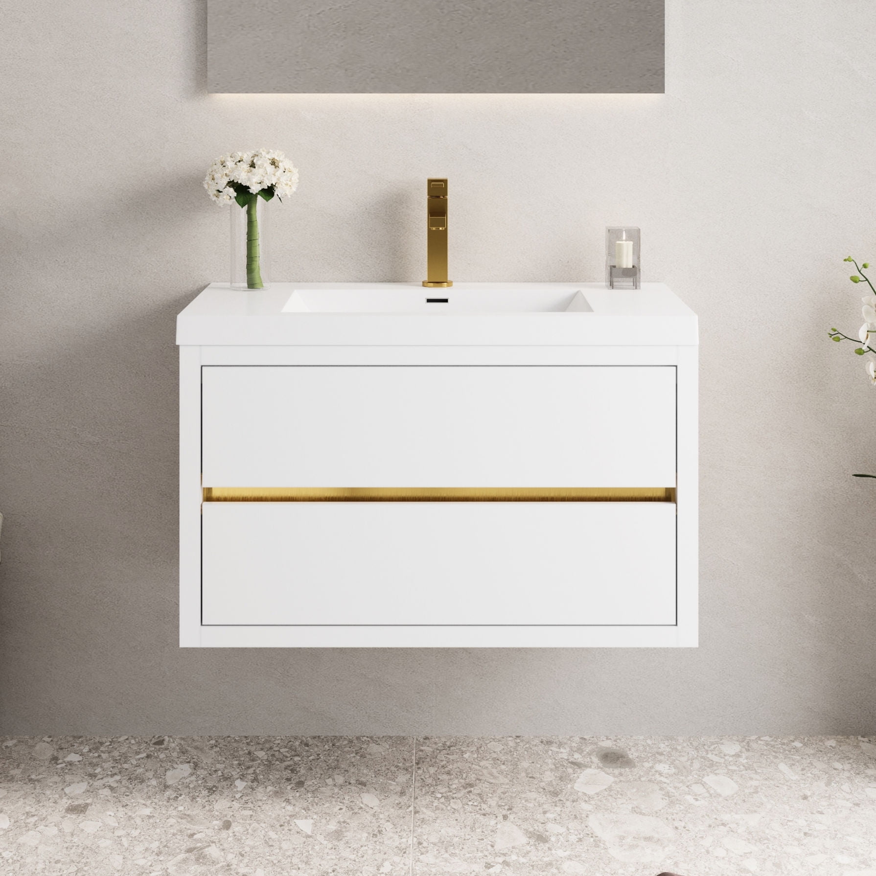 36" Vanity with Storage | E1 Grade Panels | Smooth Drawer Slides ...
