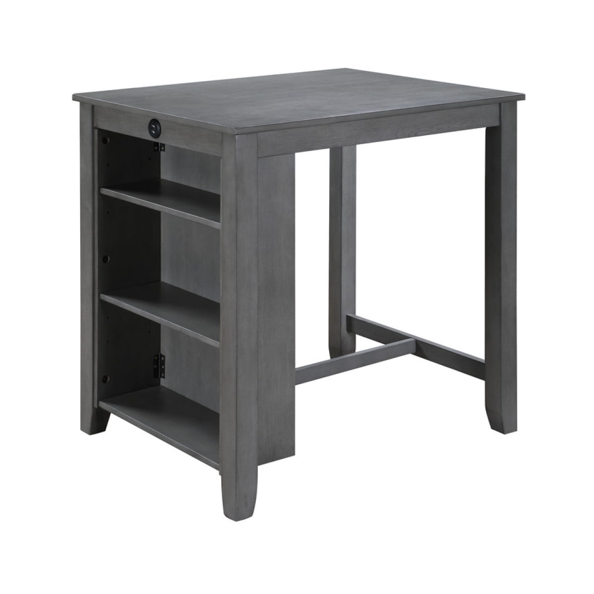 36"W Gray Finish Counter Height Dining Table for Small Spaces - USB ...