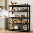 36" W Standing Storage Shelves,5 Tier Metal Rack Shelf, Detachable and ...