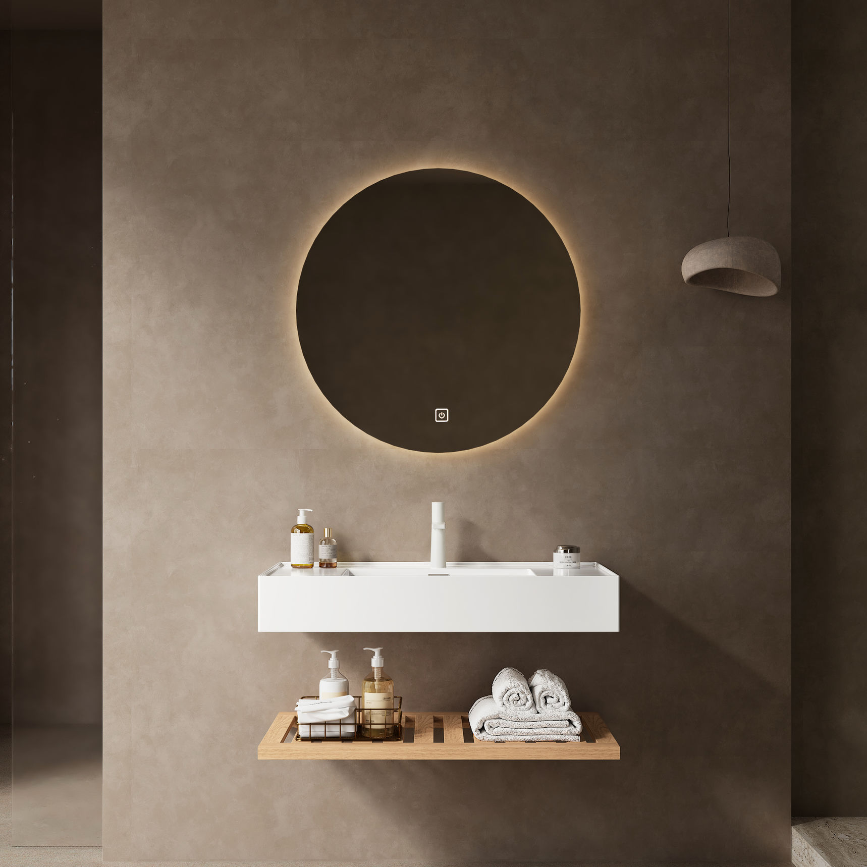 36" Wall - Mounted Floating Bathroom Vanity with Acrylic Integrated ...