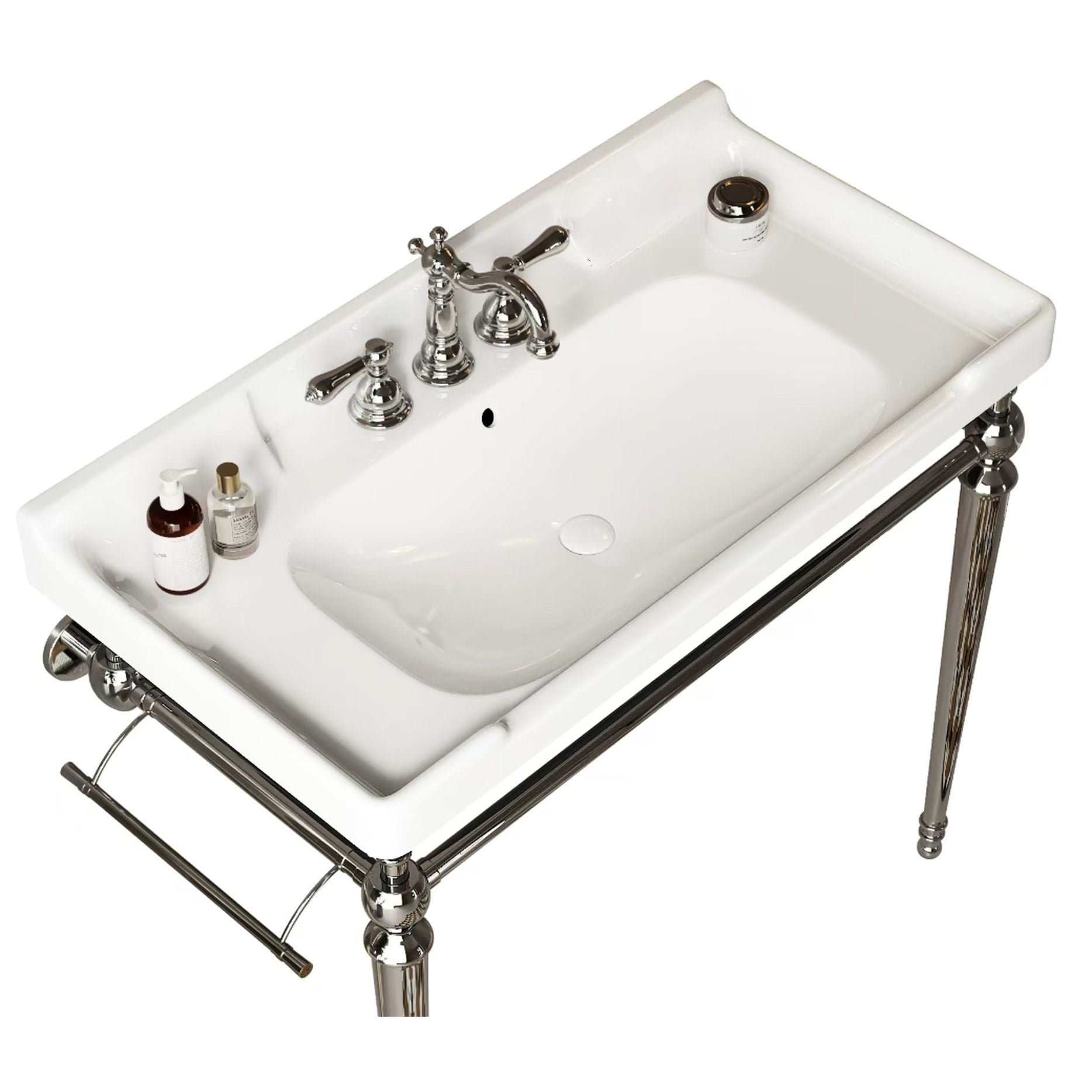 36" White Bathroom Ceramic Sink | High - performance with Easy - to ...