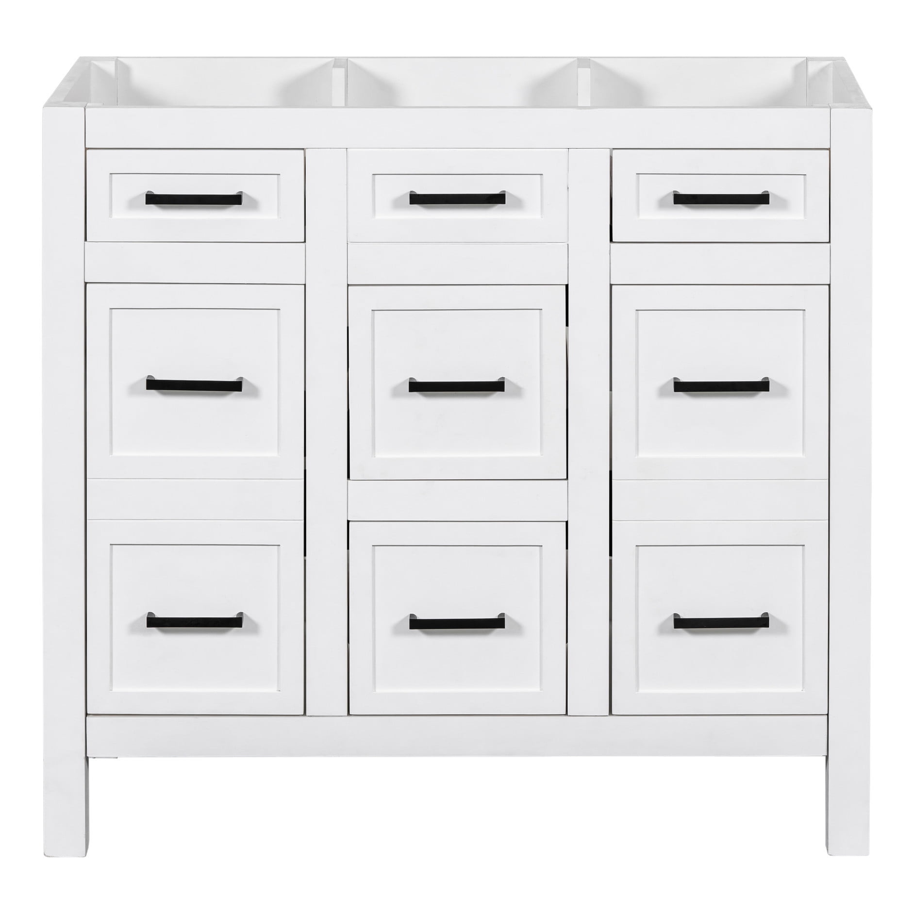 36" White Vanity Cabinet | 2 Doors and Ample Drawer Space | Bathroom ...