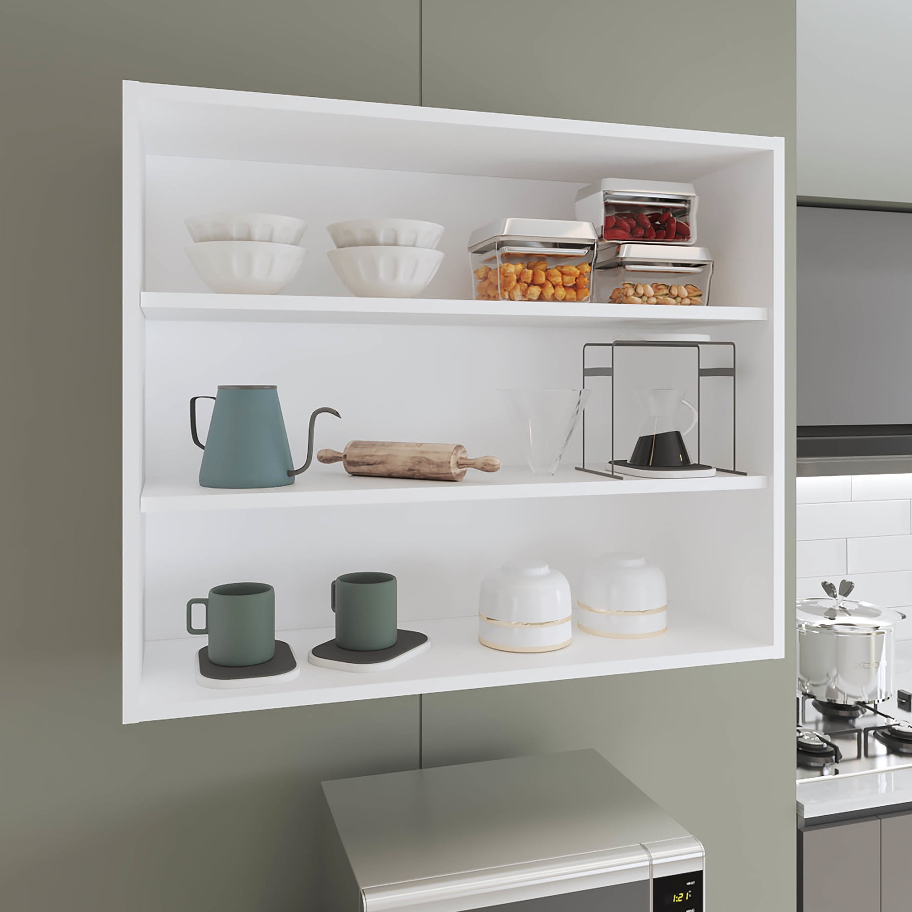 36" Wide Freestanding Shelf | Organize Living Room Items Easily ...