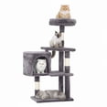 36" Winter Indoor Cat Tree for Kittens, Multi - Level Plush Tower with ...