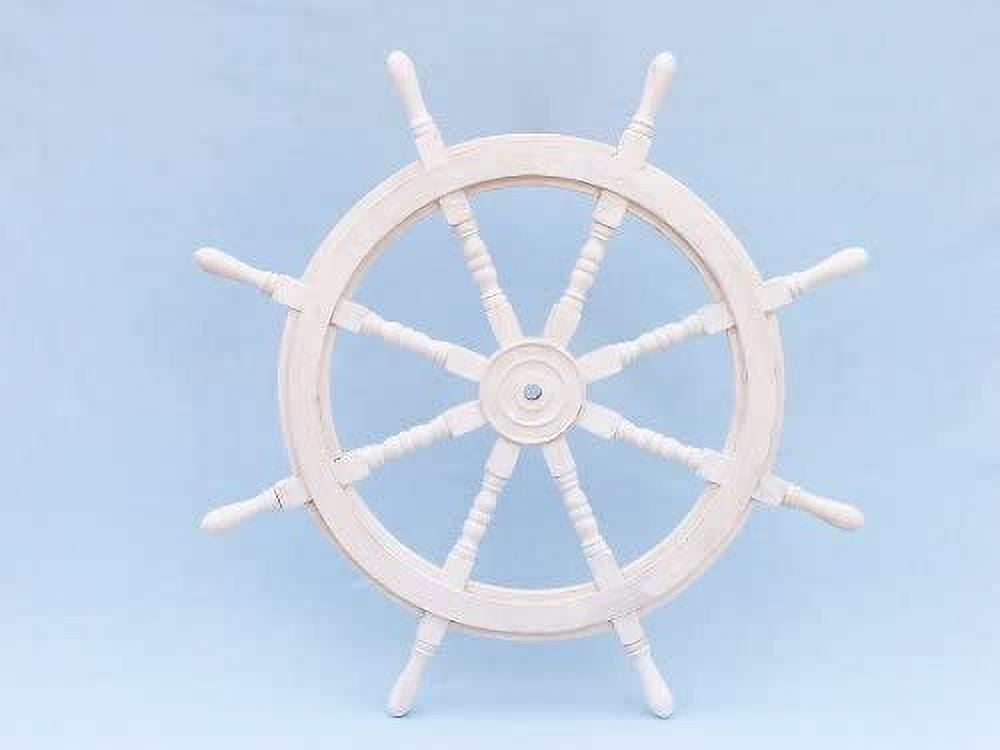 36" Wooden Ship Wheel (Whitewashed) - Walmart.com