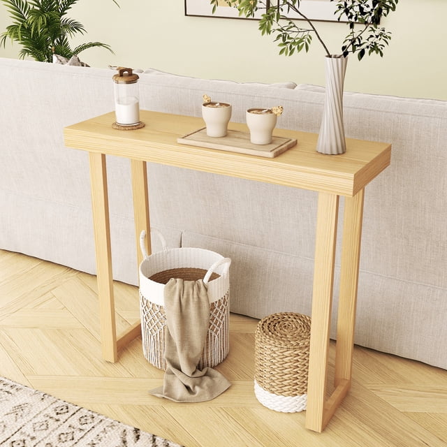 36" Wooden Simplistic Console Table, TV Stand Display Center Mid ...