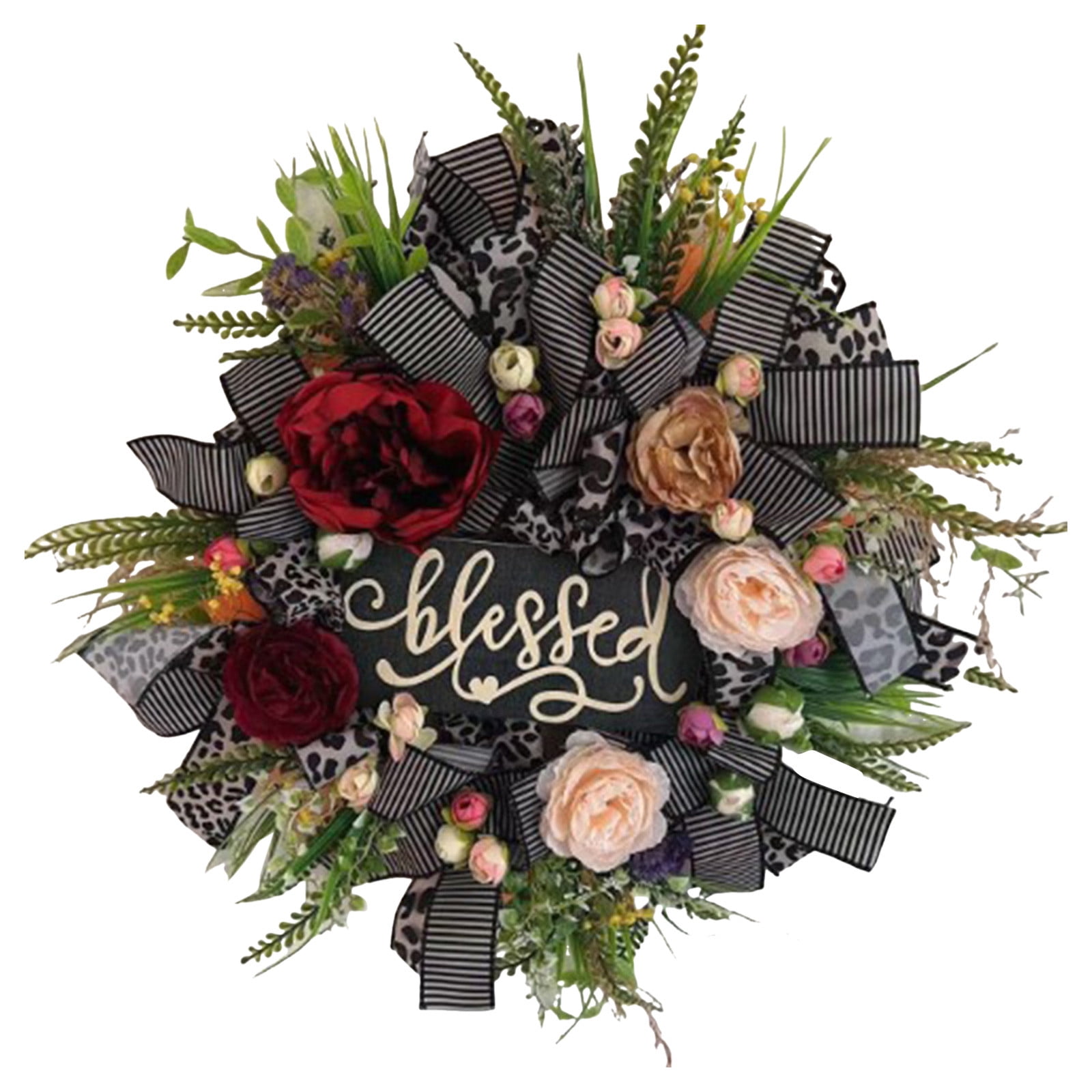 36” Wreath Artificial Christmas Wreaths Unlit Food Wreath Outdoor ...