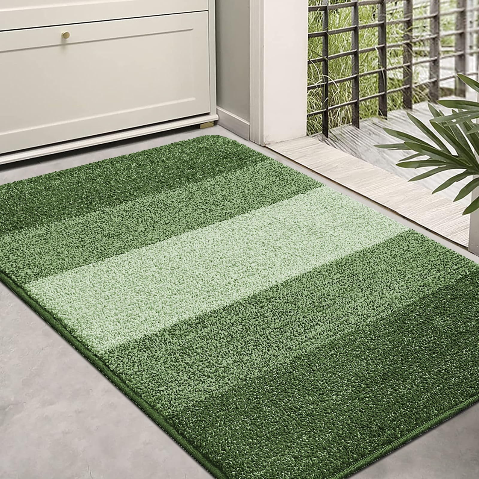 36'' X 24'' Green Striped Indoor Outdoor Floor Mat - Walmart.com